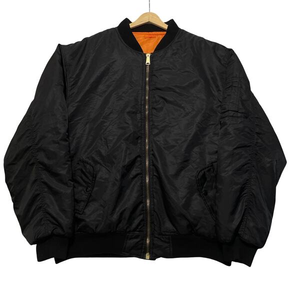 American Vintage | Jackets & Coats | Vtg Y2k 9s Ma Black Nylon Reversible Full Zip Military ...